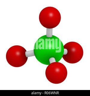 Perchlorate anion, chemical structure. Salts are used in rocket ...