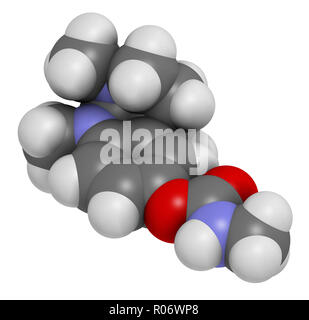 Physostigmine alkaloid molecule. Present in calabar bean and manchineel ...