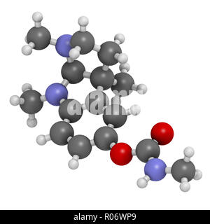 Physostigmine alkaloid molecule. Present in calabar bean and manchineel ...
