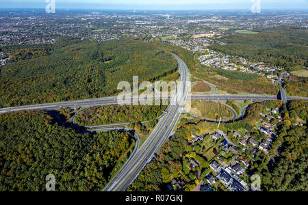 Aerial view, Westhover cross, A45, A1, Ruhr area, North Rhine ...