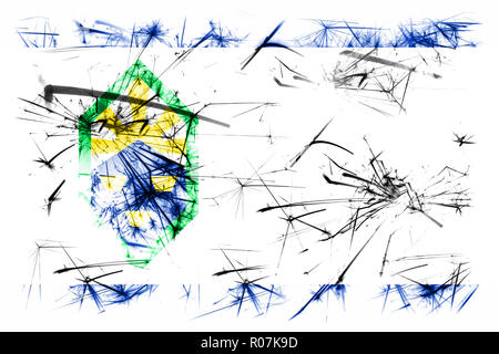 Colorado Springs, Colorado fireworks sparkling flag. New Year ...