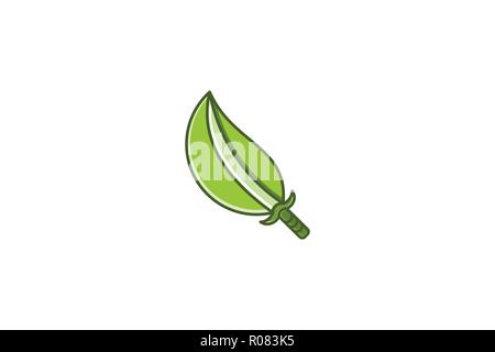 sword and leaf Logo Designs Inspiration, Vector Illustration Stock ...