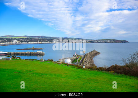 Beautiful landscape view of seaside town of Douglas in the Isle of Man ...
