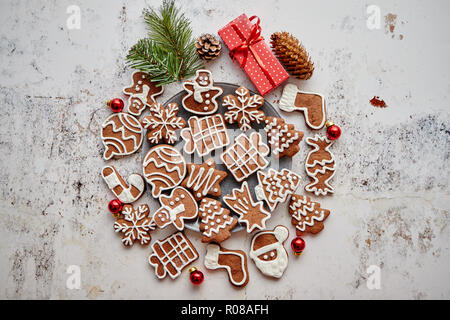 Assorted Christmas cookies in the shape of a Christmas tree ...