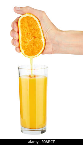 Orange splash with copy space from textured paper isolated on white ...