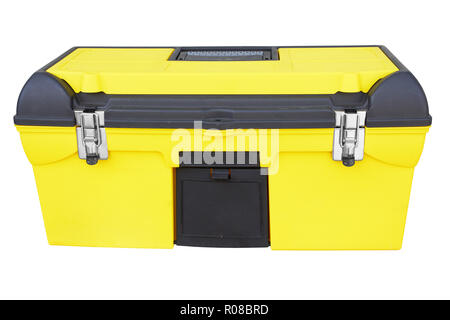 yellow tool box isolated on white close-up Stock Photo - Alamy