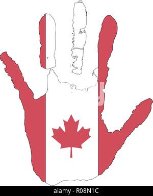 Canada flag in form of hand heart. National flag concept. Vector ...
