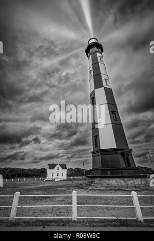 Old Cape Henry Lighthouse on the grounds of Fort Story Military Base in ...