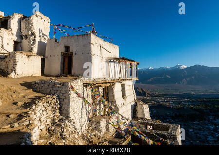 The Namgyal Tsemo Gompa Monastery on Tsenmo Hill, a viewpoint over Leh ...