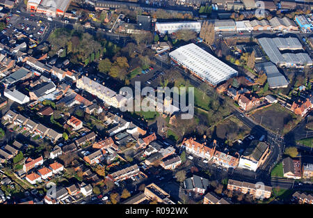 Aerial view of Christ Church Lye and Stambermill in High Street, Lye ...