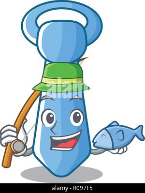 Fishing bucket rod icon cartoon vector. Adventure equipment. Case hike ...