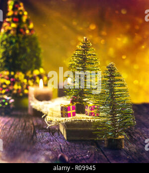 happy christmas decoration with candles Stock Photo - Alamy
