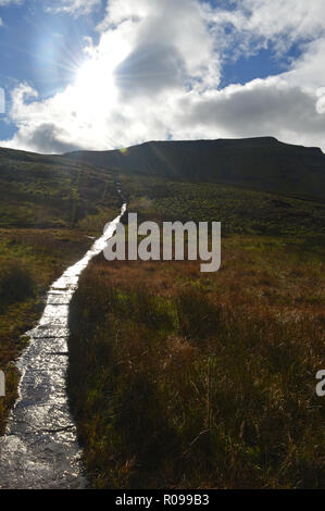 Path up Ingleborough mountain Stock Photo - Alamy