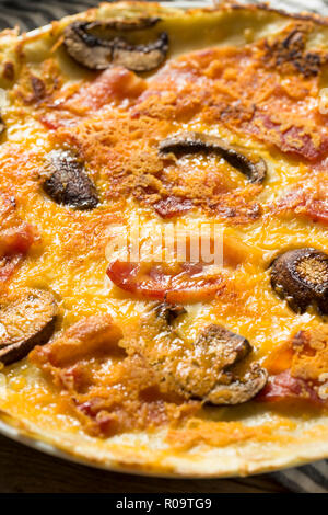 Savory Homemade Dutch Pannenkoeken Pancake with Bacon and Cheese Stock ...