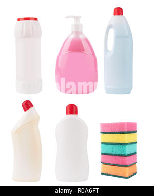 Assortment of means for cleaning isolated Stock Photo - Alamy