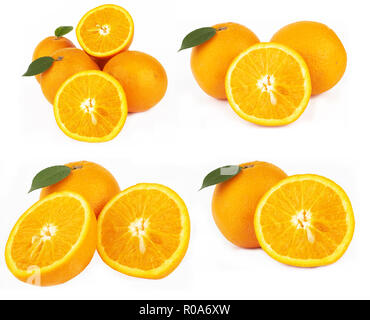 Fresh juicy oranges on white background Stock Photo - Alamy