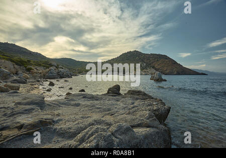 Beautiful seascape of the Cala Sa Figu beach in the south of Sardinia ...