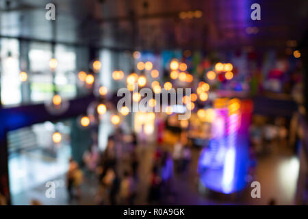 Abstract background of shopping mall with color bokeh circles for ...
