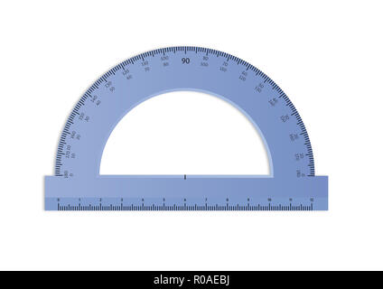 Digital illustration of a blue plastic ruler isolated Stock Photo - Alamy