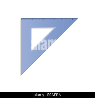 Digital illustration of a blue plastic ruler isolated Stock Photo - Alamy