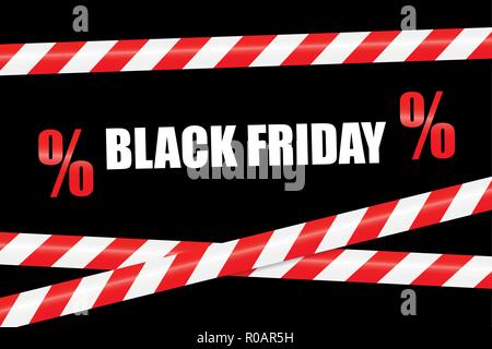 Red and white caution tape frame. Warning sign stripe background set ...