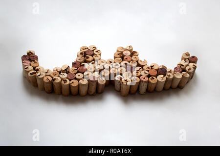 Wine corks mustache symbol isolated on white background from a high ...