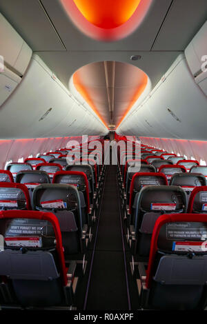 Inside empty Jet2 Yorkshire holiday company Boeing 737 aeroplane Stock ...