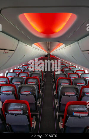 Inside empty Jet2 Yorkshire holiday company Boeing 737 aeroplane Stock ...