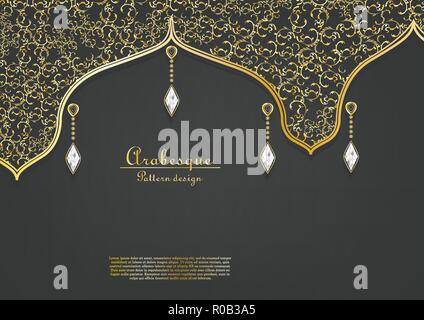 Arabesque gold pattern background arch template vector design Stock Vector Image & Art - Alamy