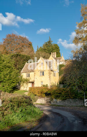 The medieval Cotswold manor house of Owlpen Manor, Gloucestershire UK ...