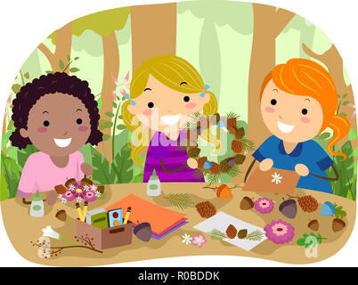 Illustration of Stickman Kids with One Kid Boy Waving Hello to His ...