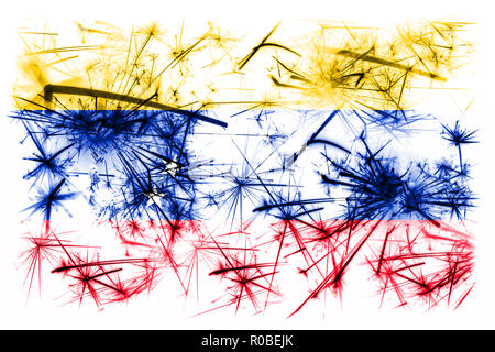 Venezuela fireworks sparkling flag. New Year 2019 and Christmas party ...