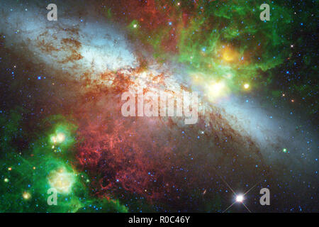 Outer space art. Nebulas, galaxies and bright stars in beautiful ...