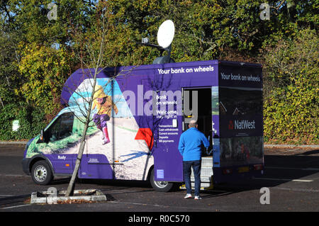 Natwest mobile bank branch van in Rhiwbina, Cardiff, south Wales Stock ...
