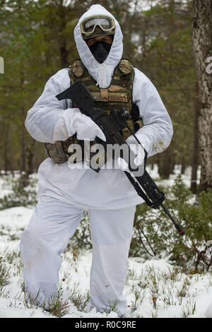 A soldier from the Armed Forces of Montenegro practice proper ...