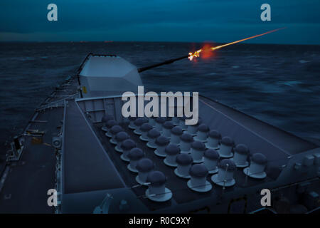 HMS Northumberland in the early hours of 30 Oct 2018 carried out Naval ...