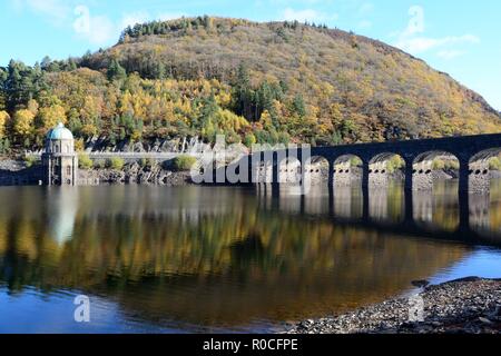 UK Wales Powys Rhayader old waterfall on River Wye below bridge Stock ...