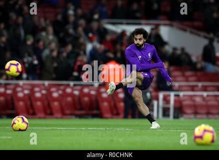 Liverpool's Mohamed Salah prior to the Emirates FA Cup third round ...