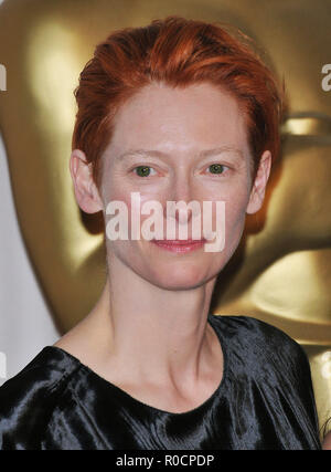 Tilda Swinton 80th Oscars ceremony, press room at the Kodak Theatre In ...