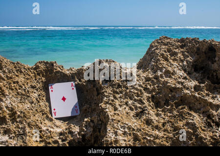 ace of diamond poker card beach theme photo Stock Photo - Alamy