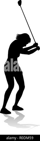 Golf Golfer Hitting a Ball Isolated Coloring Page Stock Vector Image ...
