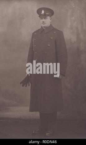 Vintage portrait of a British police constable in the uniform of the ...