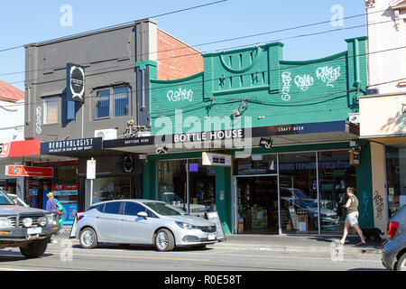 Balaclava, Melbourne, Australia: April 04, 2018: The railway bridge in ...