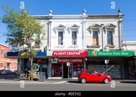 Balaclava, Melbourne, Australia: April 04, 2018: The railway bridge in ...