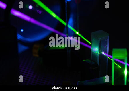 Laser experiment in photonics laboratory Stock Photo - Alamy