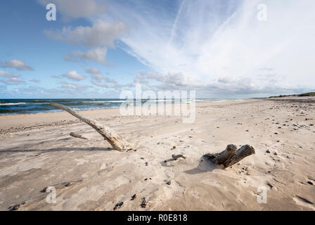 Endless Empty Sandy Beach on Baltic Sea near Leba Sand Dunes in Poland Stock Photo - Alamy
