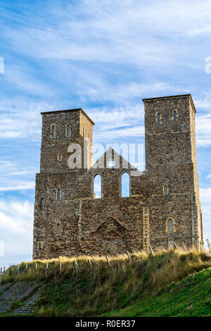 Reculver towers roman saxon shore fort and remains of 12th century ...