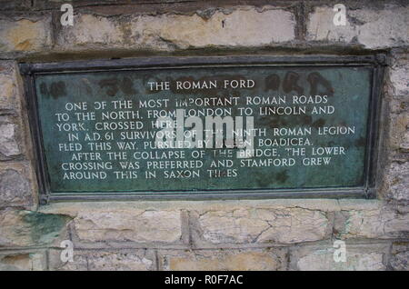 The Roman ford plaque @ River Welland Stamford. The Macmillan Way ...