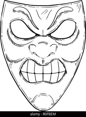 Vector Artistic Drawing Illustration of Angry, Happy and Sad Comedy ...