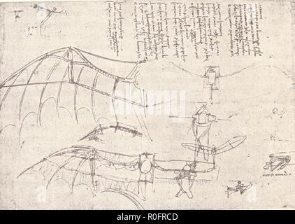 Leonardo da Vinci - Drawing of a Flying Machine (Wing Stock Photo - Alamy